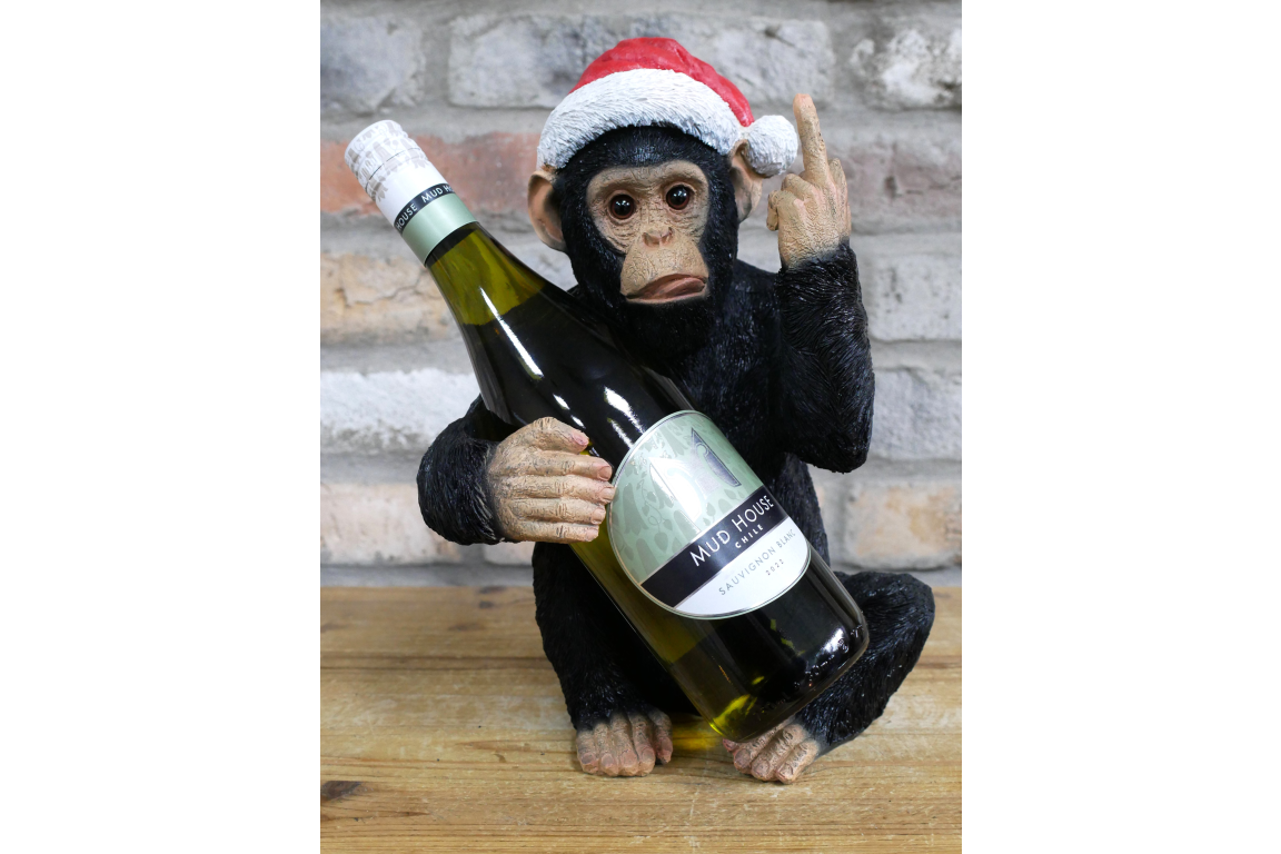 Up Yours Monkey Wine Bottle Holder - Christmas