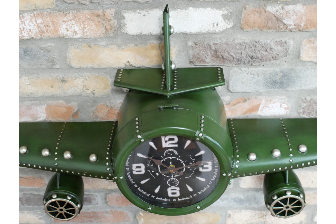 Green Aeroplane Clock
