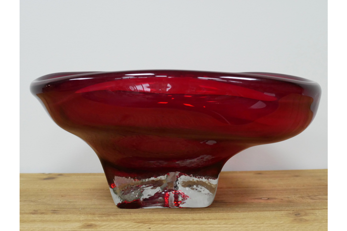 Large Red Glass Bowl