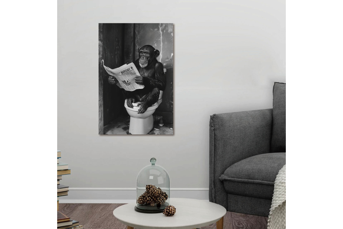 Monkey On The Loo Wall Art