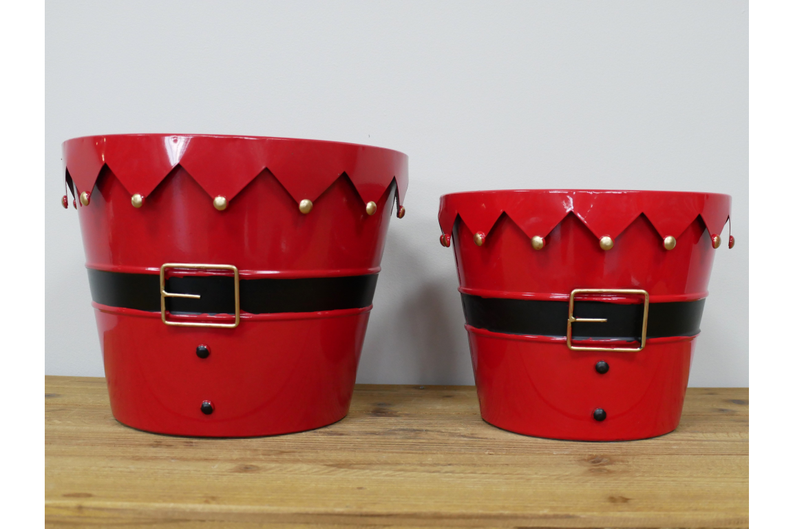 Set Of Two Santa Planters