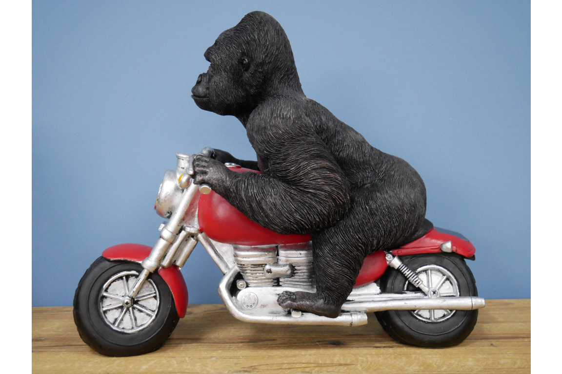 Gorilla On Motorbike With Light