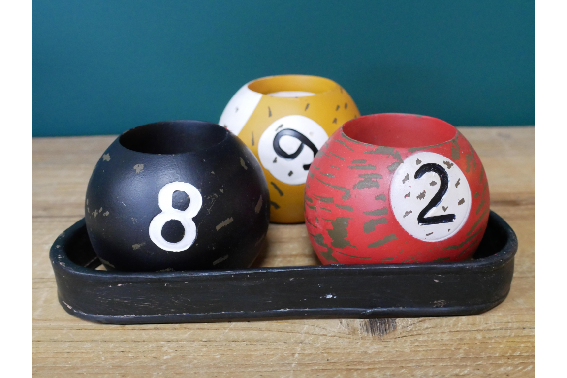 Pool Ball Candle Holders