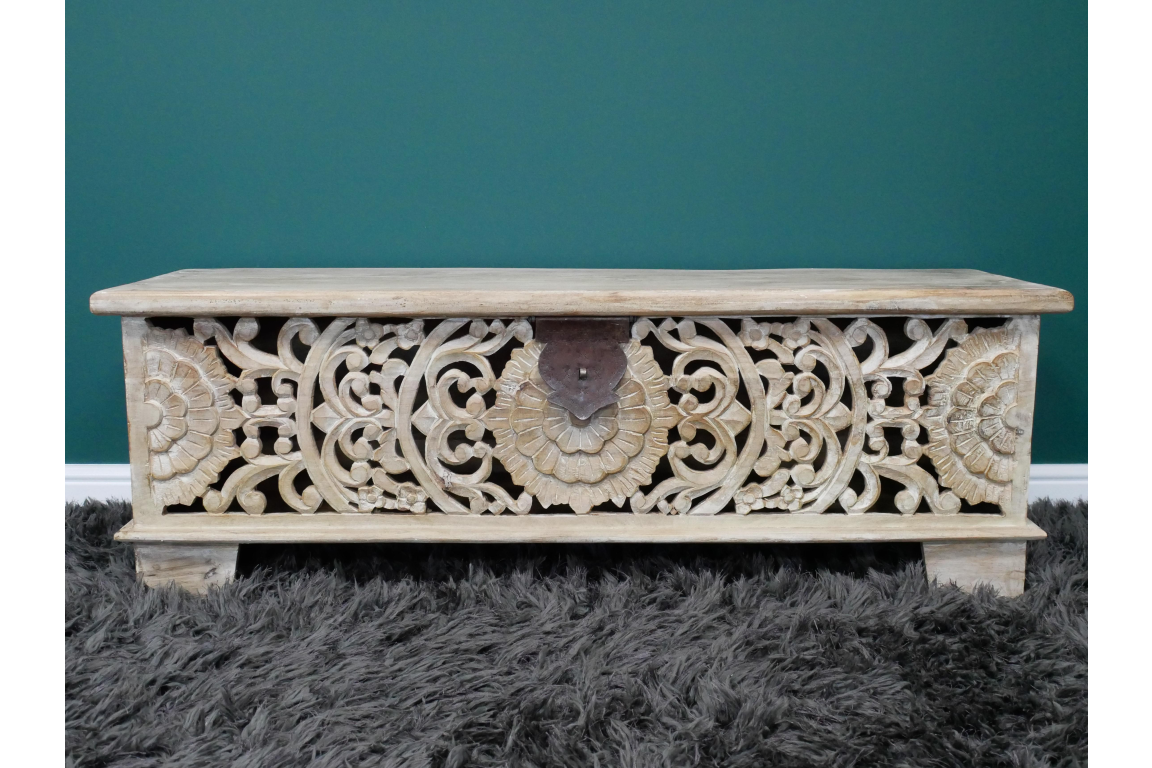 Carved Storage Bench