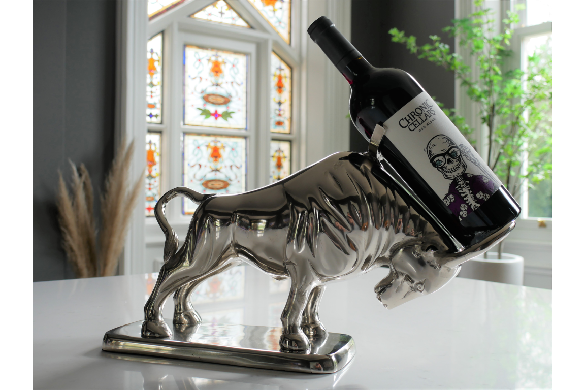 Aluminum Bull Bottle Holder With Base
