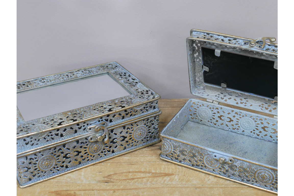 Set Of 2 Mirrored Boxes