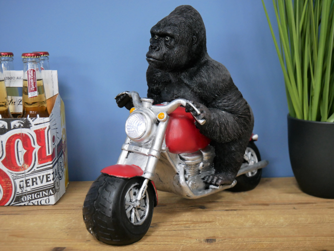 Gorilla On Motorbike With Light